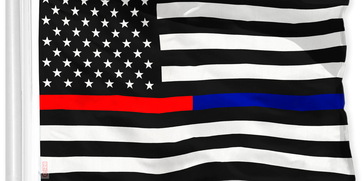 Thin Red & Thin Blue Line Flag 150D Printed Polyester 3x5 Ft ...