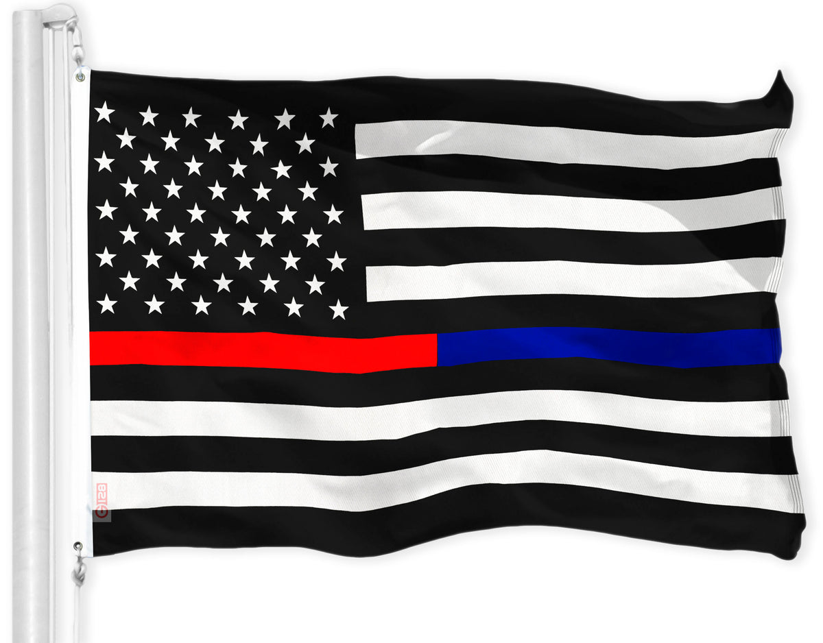 Thin Red & Thin Blue Line Flag 150D Printed Polyester 3x5 Ft ...