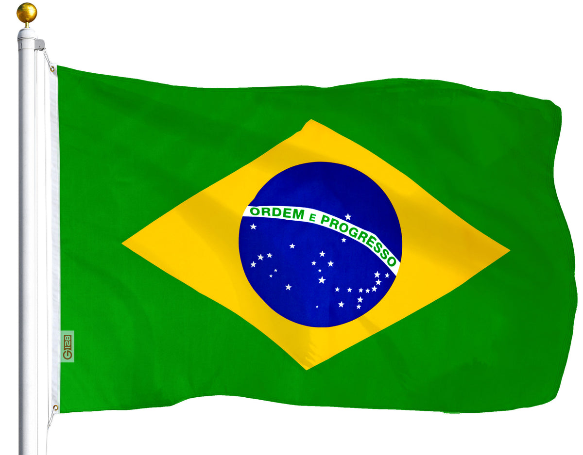 Brazil (Brazilian) Flag 75D Printed Polyester 3x5 Ft — G128store.com