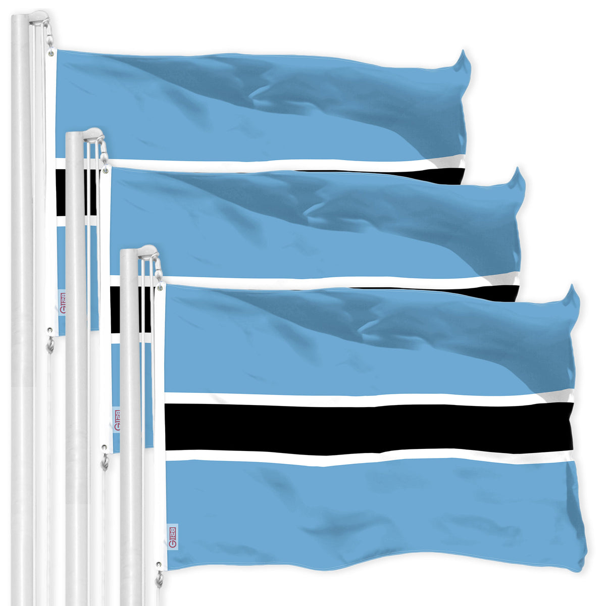 G128 3 Pack: Botswana Batswana Flag 3x5 Ft — G128store.com
