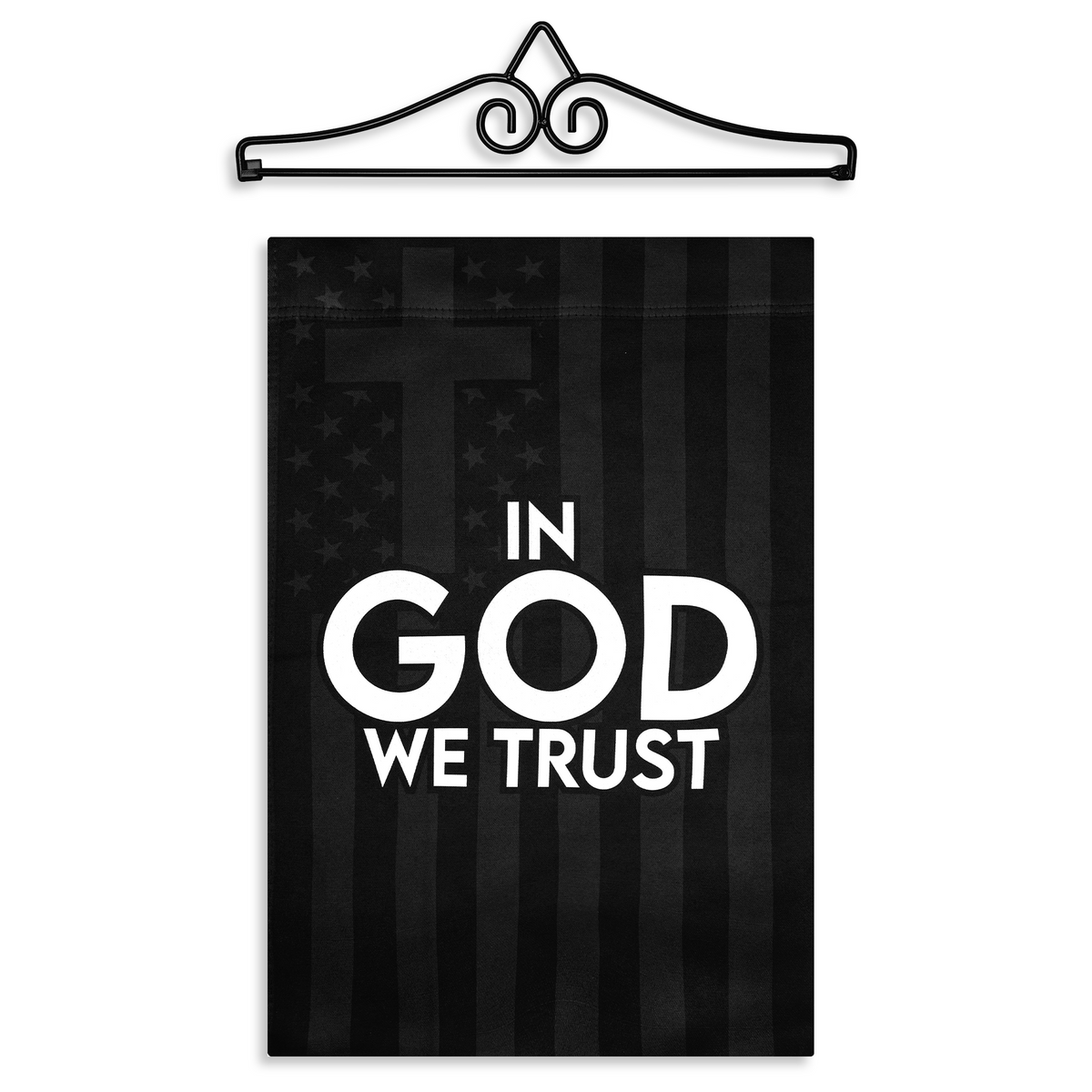 G128 Garden Flag Hanger and Garden Flag In God We Trust Patriotic ...