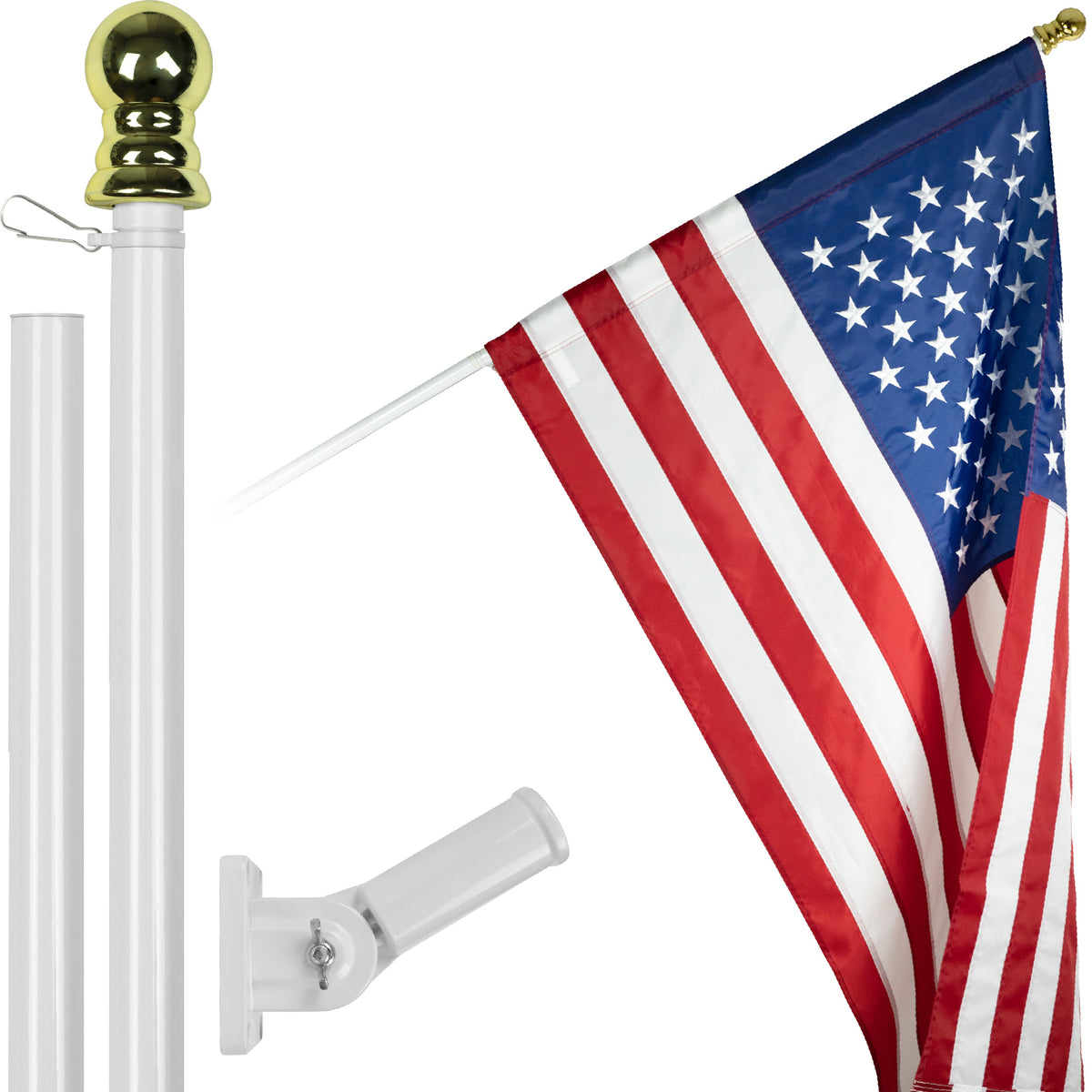 COMBO 6FT TANGLE FREE SPINNING FLAG POLE AND FLAG KIT: 6ft flag pole ...