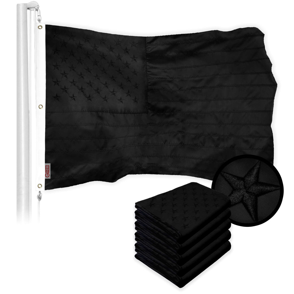 All Black USA Flag | 6x10FT | G128 5 Pack — G128store.com