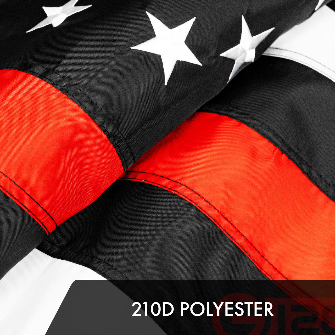 Thin Red Line Flag 210D Embroidered Polyester 2x3 Ft — G128store.com