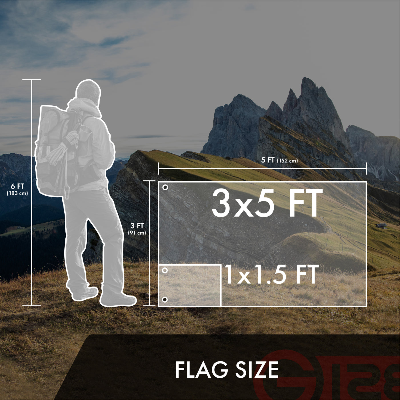 American Flag 210D Embroidered Polyester 12x18 Inch — G128store.com