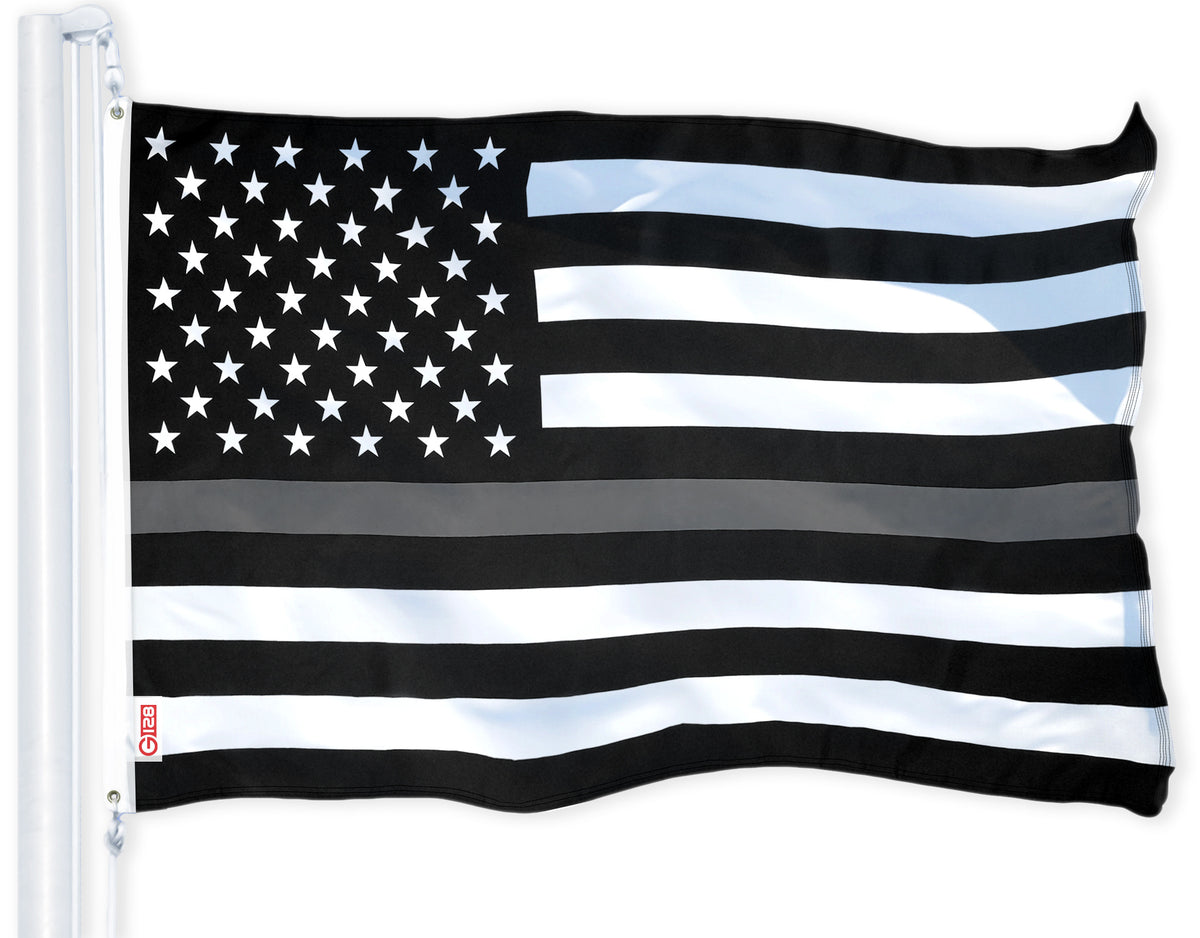 G128 - Thin Gray Line American Flag 150D Polyester 3x5 FT Printed Flag ...