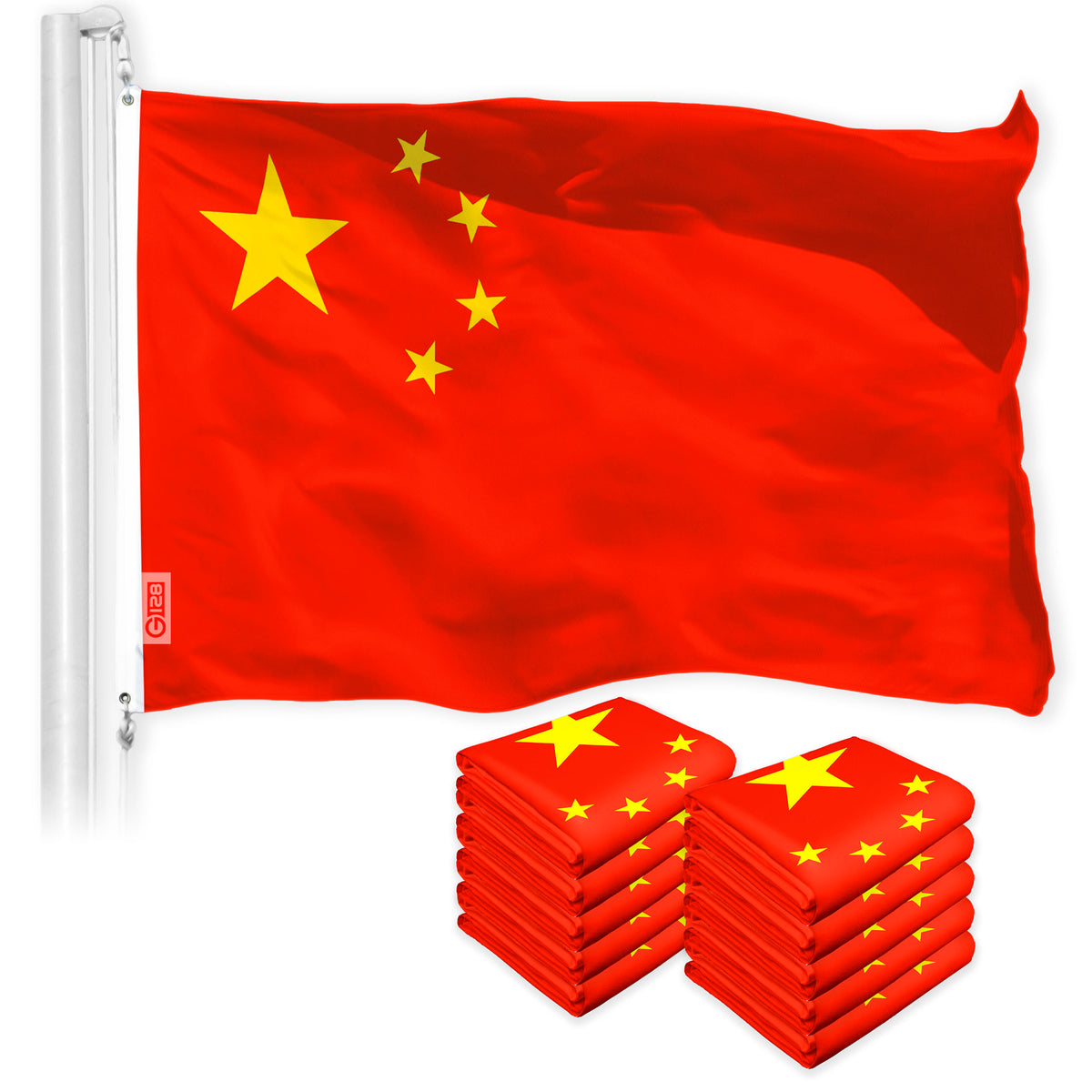 China Chinese Flag 3x5 Ft 10-Pack 150D Printed Polyester By G128 ...