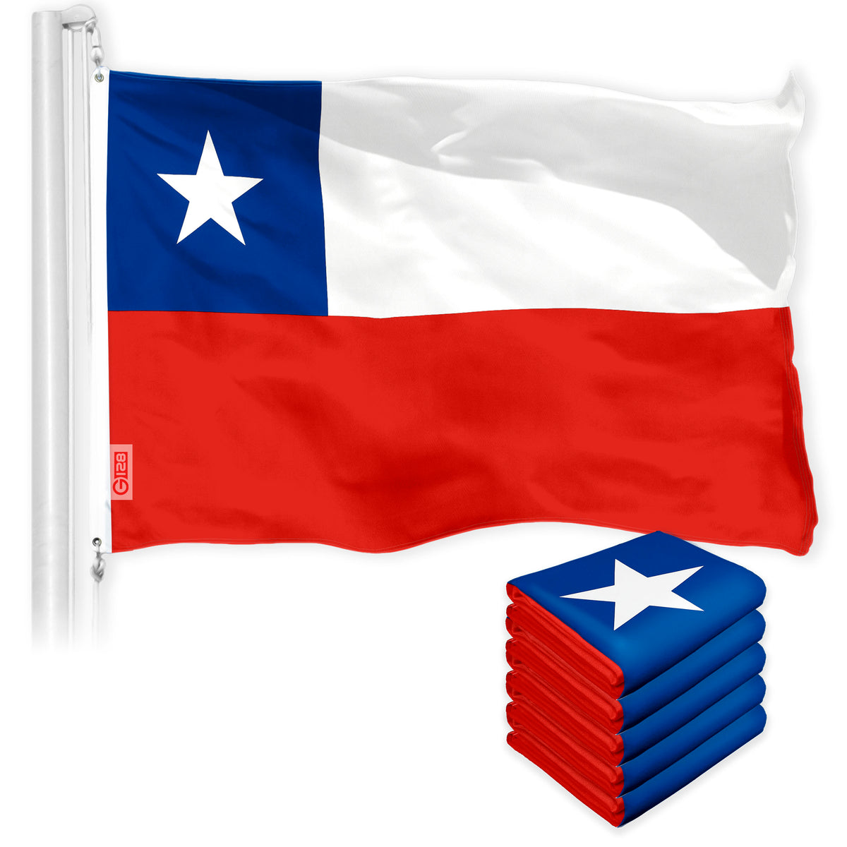 Chile Chilean Flag 3x5 Ft 5-Pack 150D Printed Polyester By G128 ...