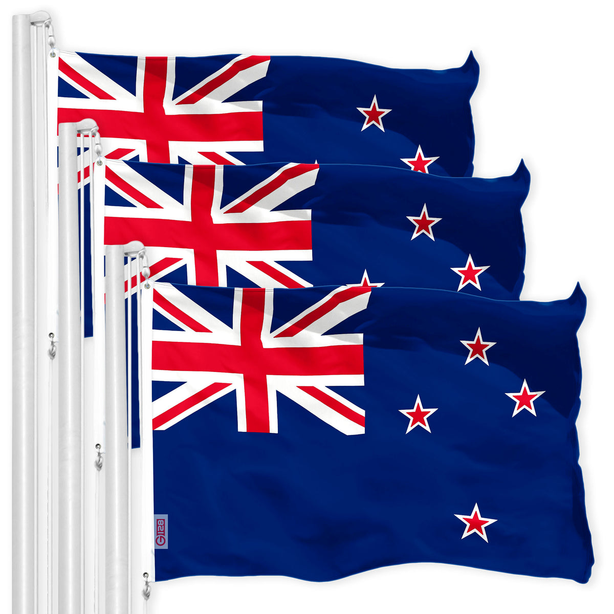New Zealand Kiwi Flag 3x5 Ft 3-Pack 150D Printed Polyester By G128 ...