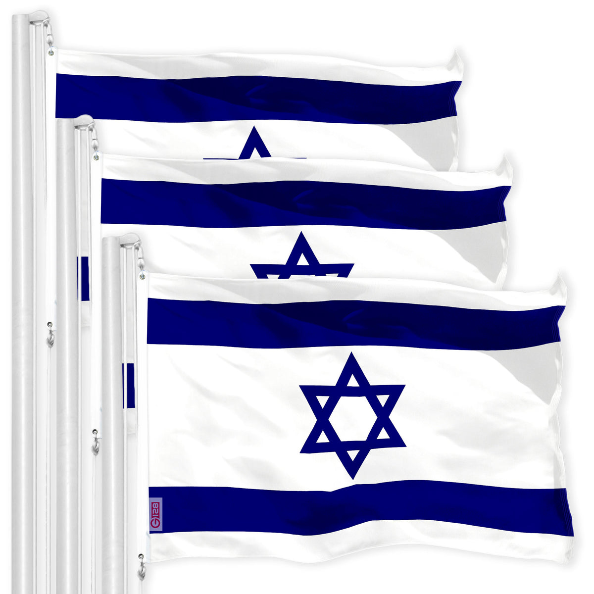 Israel Israeli Flag 3x5 Ft 3-Pack 150D Printed Polyester By G128 ...