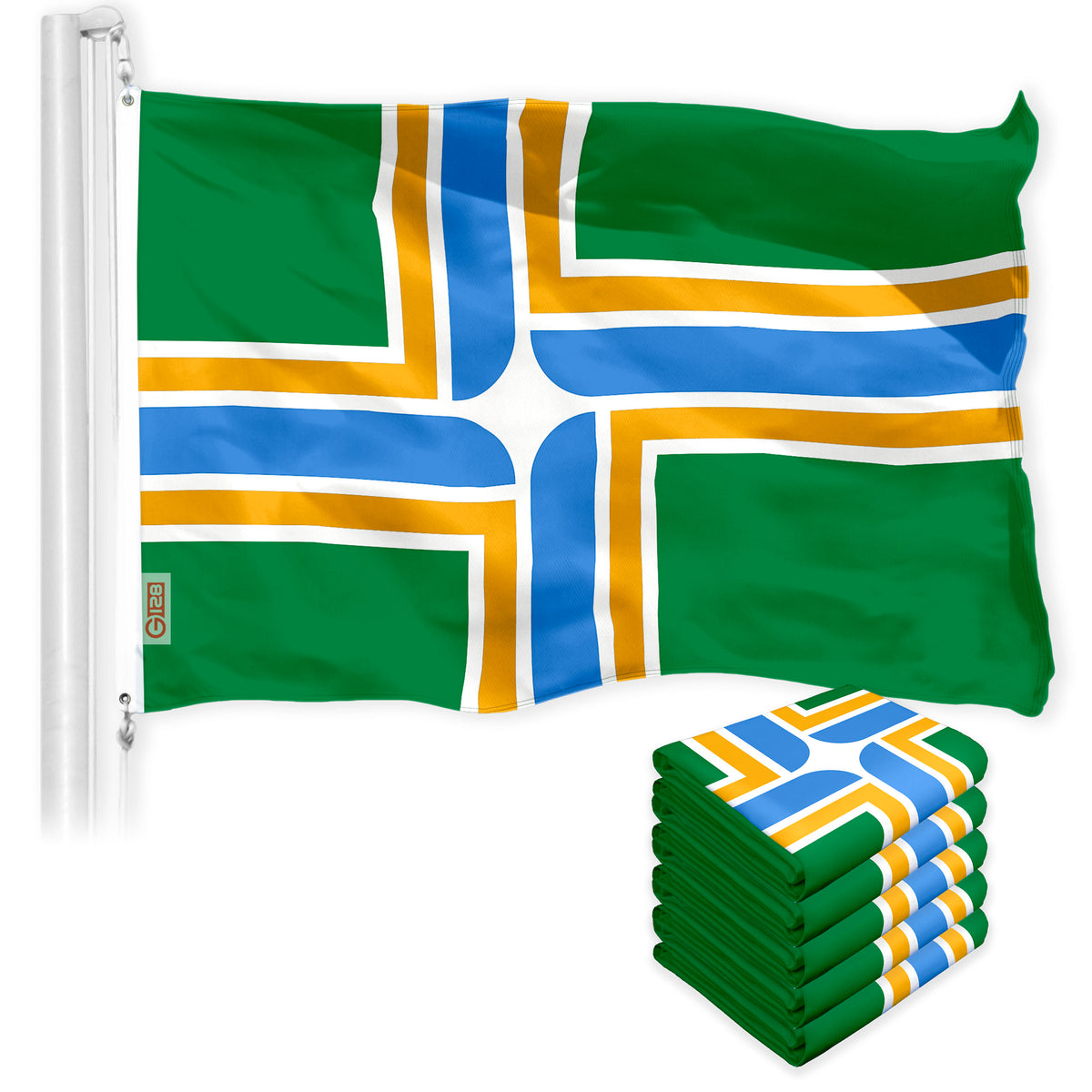 Portland City Flag 3x5 Ft 5-Pack 150D Printed Polyester By G128 ...