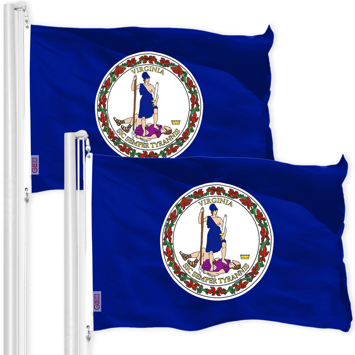 Virginia VA State Flag 3x5 Ft 2-Pack 150D Printed Polyester By G128 ...