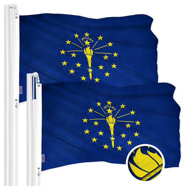 Indiana IN 3x5 Ft 2-Pack Embroidered Polyester By G128 — G128store.com