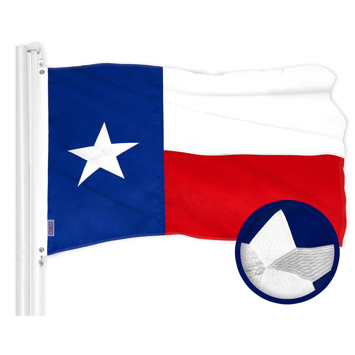 G128 Texas TX State Flag | 20x30 In | ToughWeave Series Embroidered 30 ...