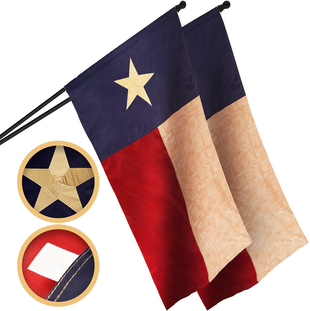 G128 2 Pack: Texas Tea-Stained TX State Flag | 3x5 Ft | ToughWeave Pro ...