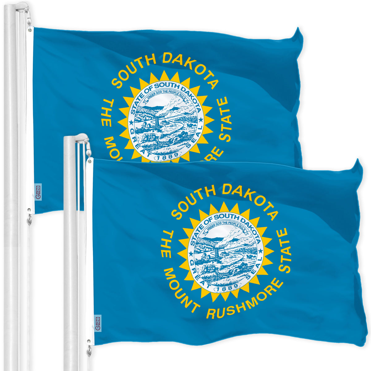 G128 2 Pack: South Dakota SD State Flag | 3x5 Ft | Printed 150D Polyes ...