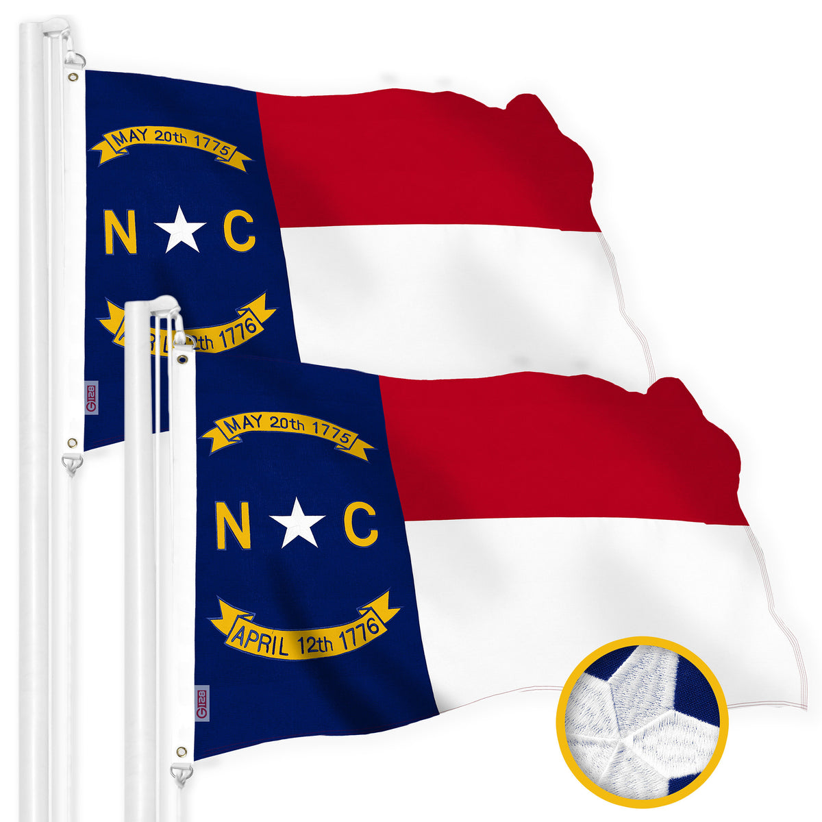 G128 2 Pack: North Carolina State Flag | 1x1.5 Ft | StormFlyer Series ...