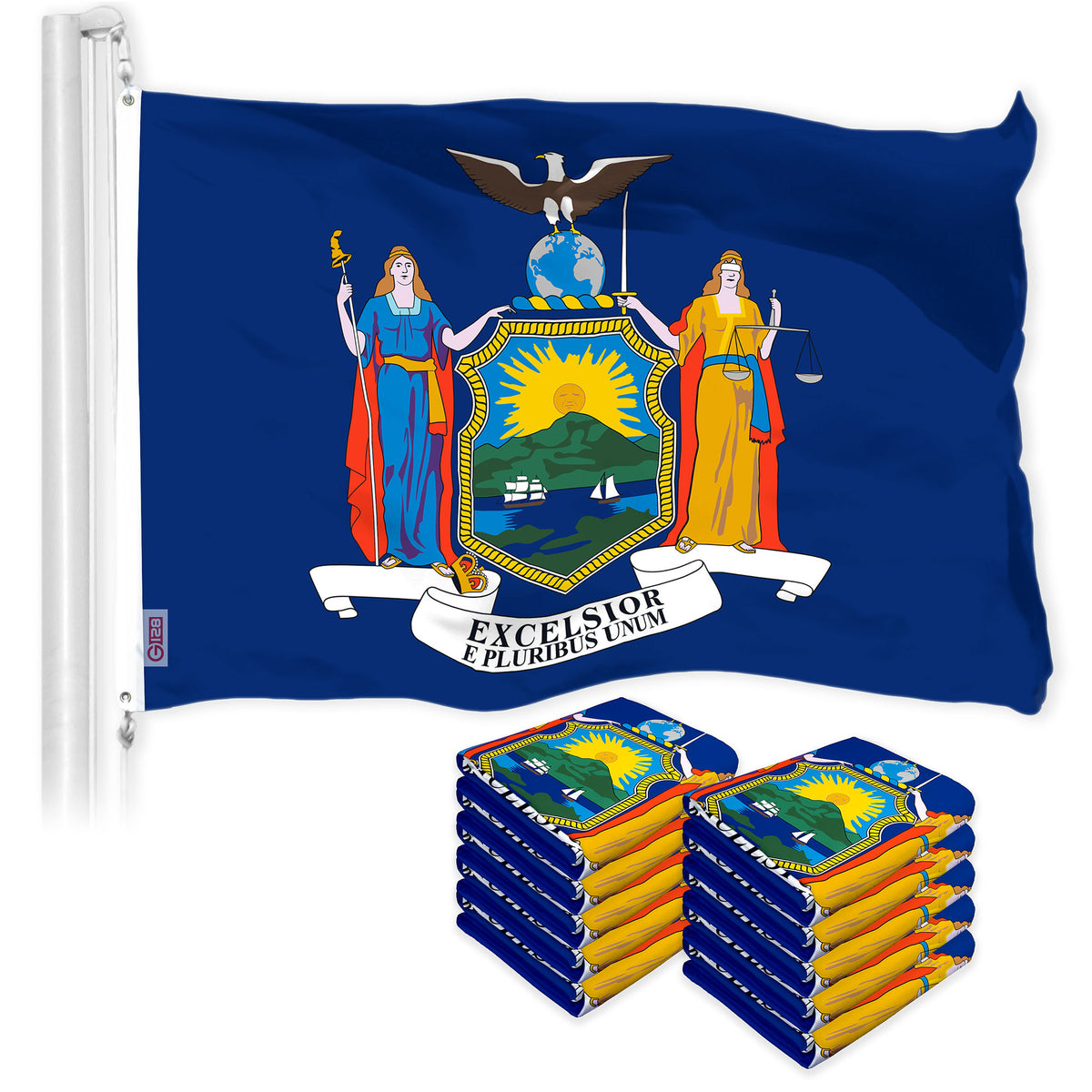 G128 10 Pack: New York NY State Flag | 3x5 Ft | LiteWeave Pro Series P ...