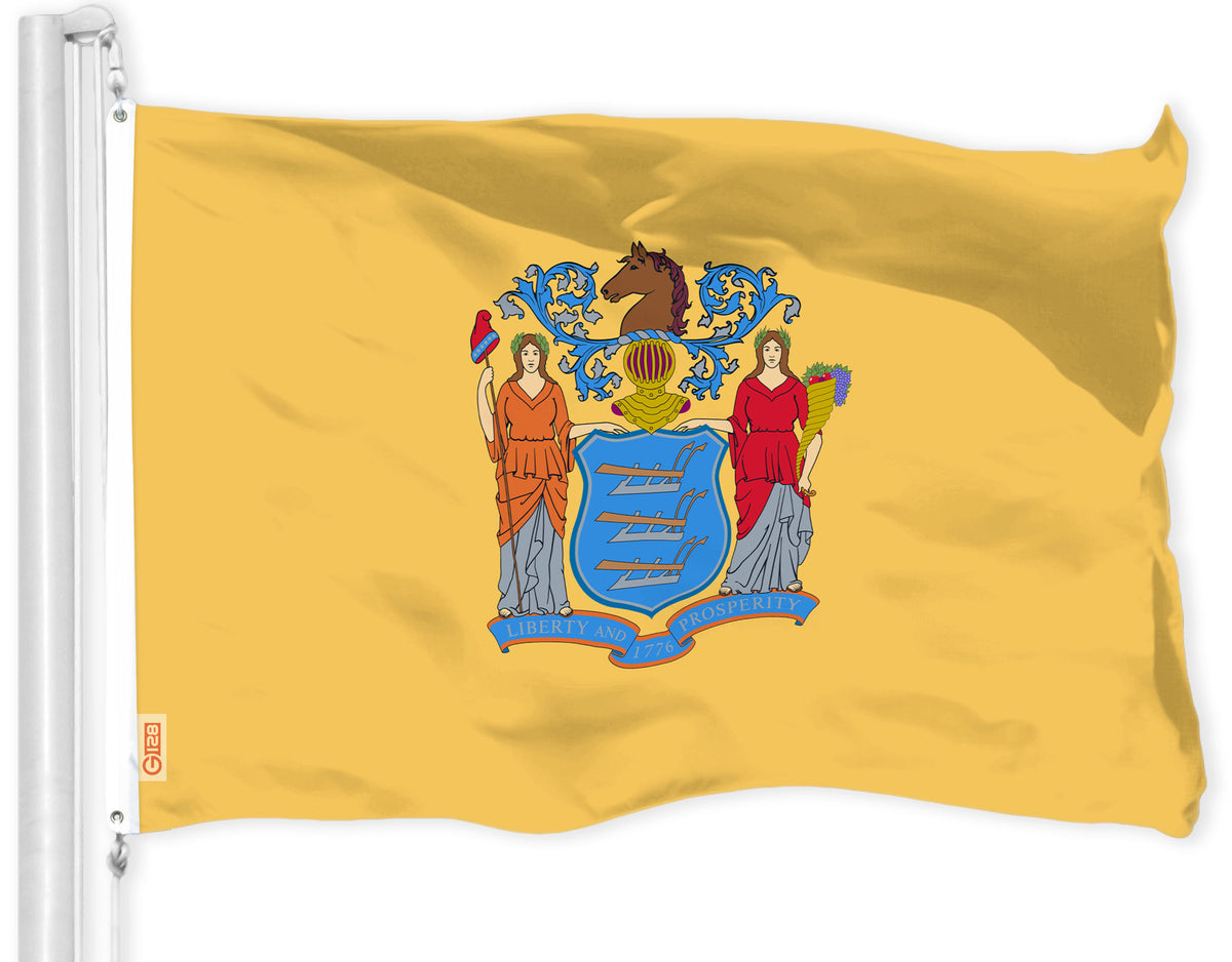 G128 New Jersey NJ State Flag | 3x5 Ft | LiteWeave Pro Series Printed ...