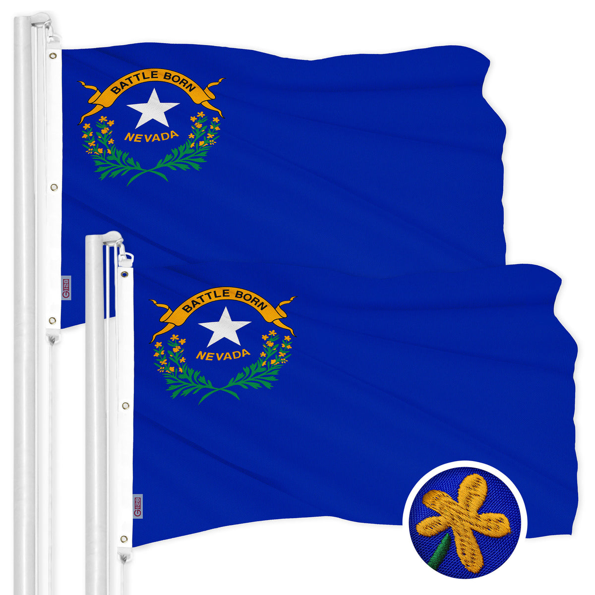 G128 2 Pack: Nevada NV | 6x10 Ft | ToughWeave Series Embroidered 600D ...