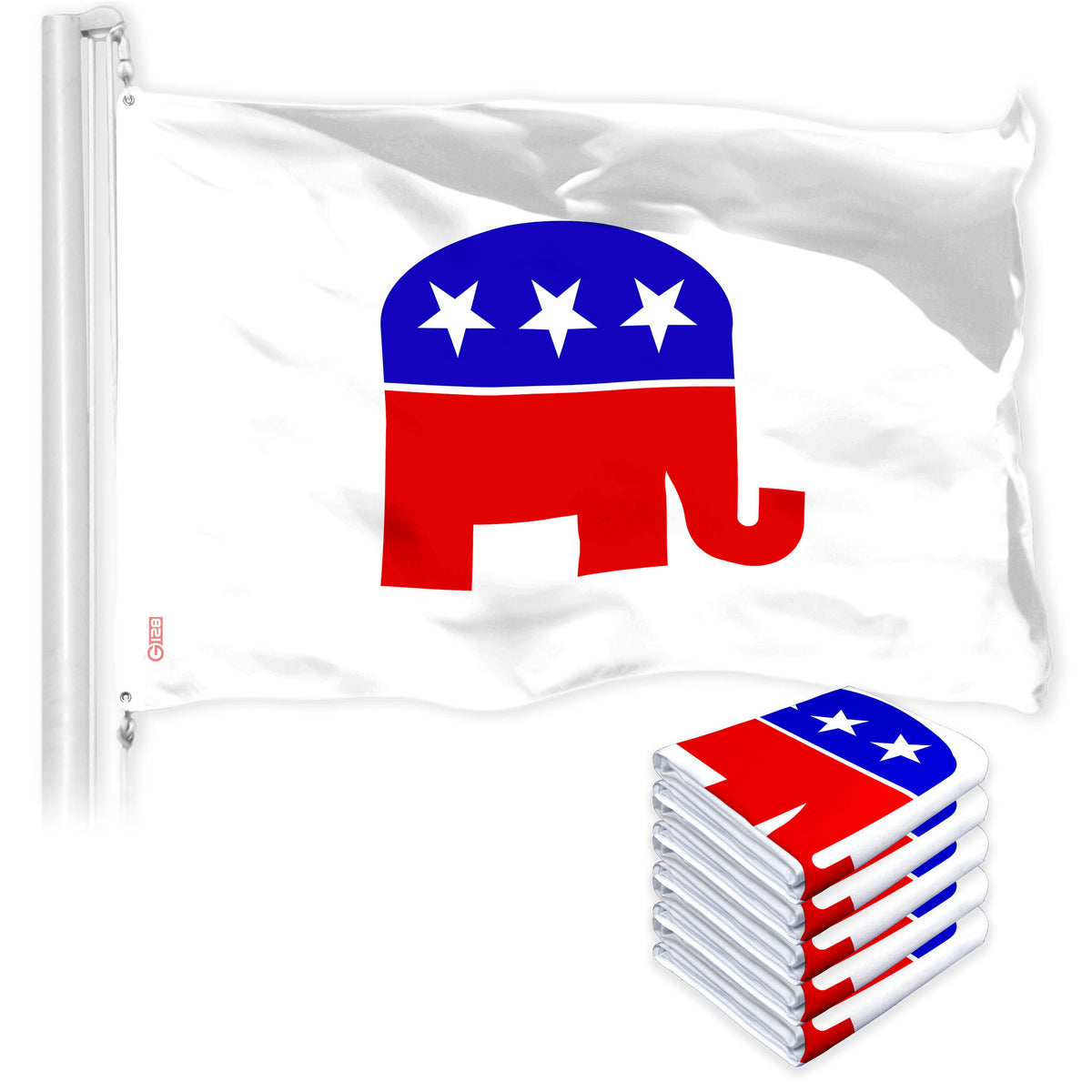 G128 5 Pack: Republican Party Flag | 3x5 Ft | LiteWeave Pro Series Pri ...