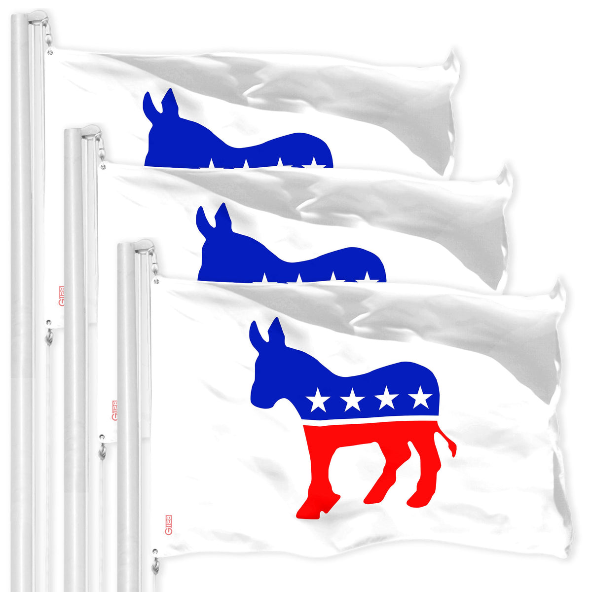 G128 Democratic Party Flag 3x5FT 150D Printed (3 Pack) — G128store.com
