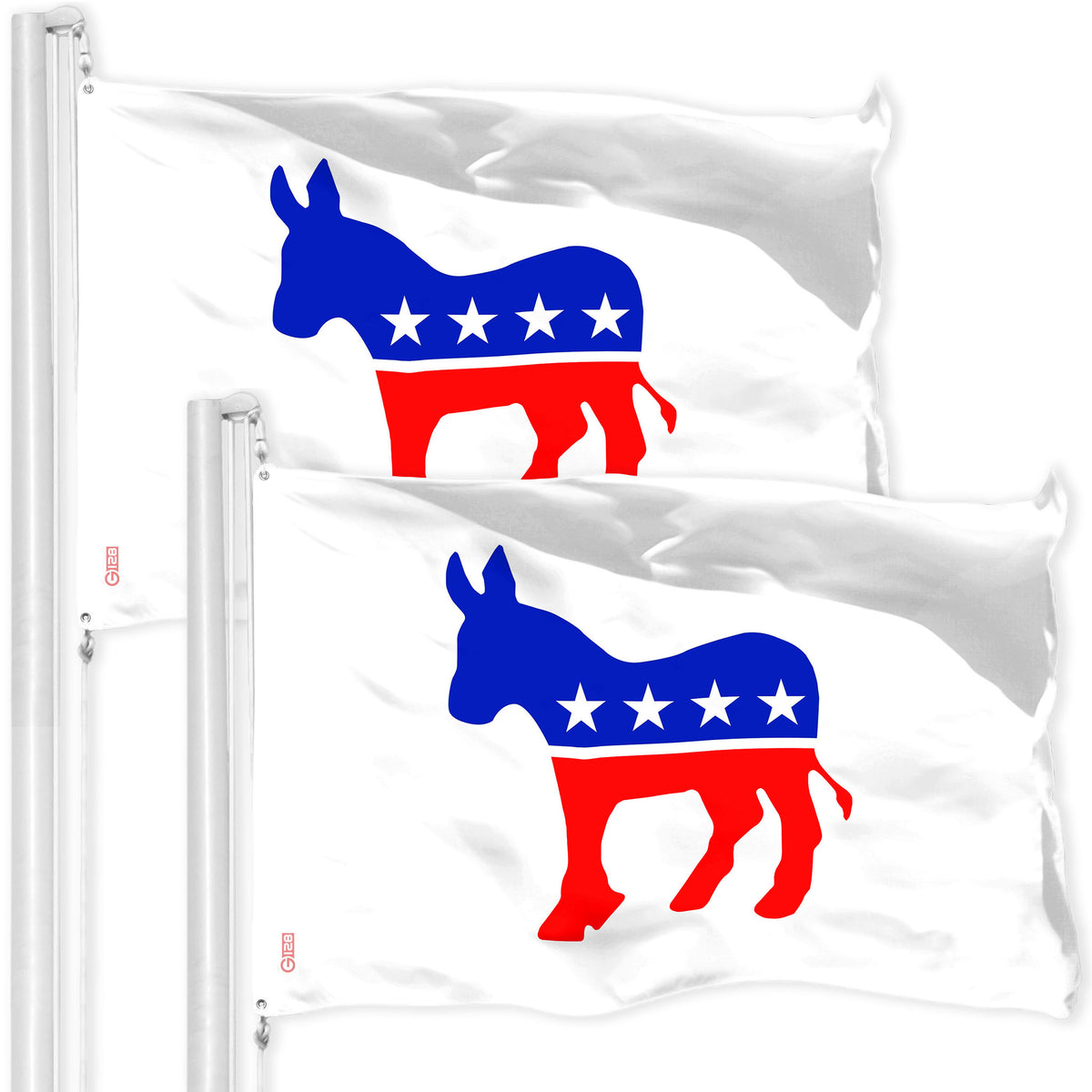 G128 2 Pack: Democratic Party Flag | 3x5 Ft | LiteWeave Pro Series Pri ...