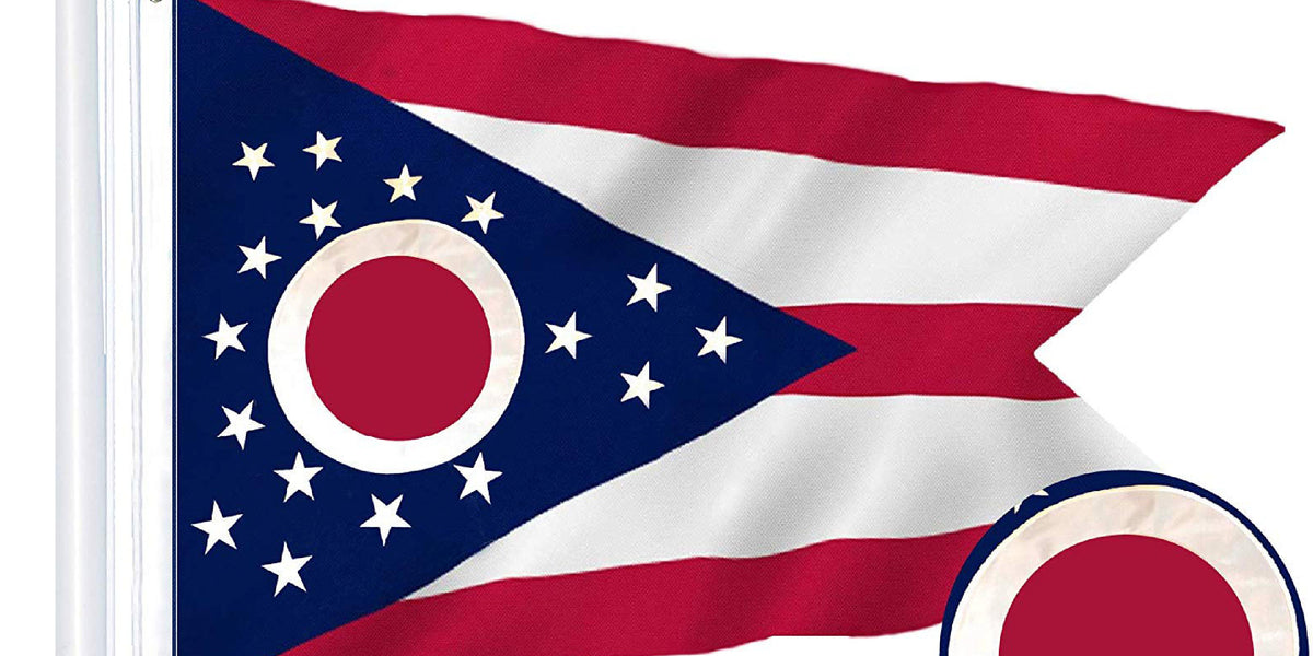 Ohio State Flag 300D Embroidered Polyester 3x5 Ft — G128store.com